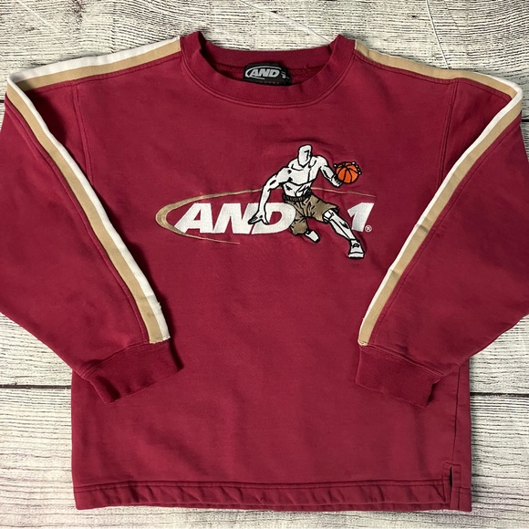And1 | Shirts & Tops | Vintage And Basketball Embroidered Crewneck ...